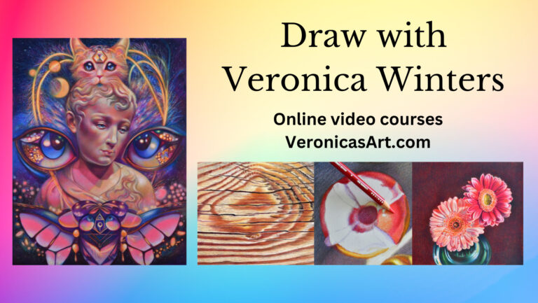 Realistic Colored Pencil Portrait Drawing Guide – Veronica Winters Painting